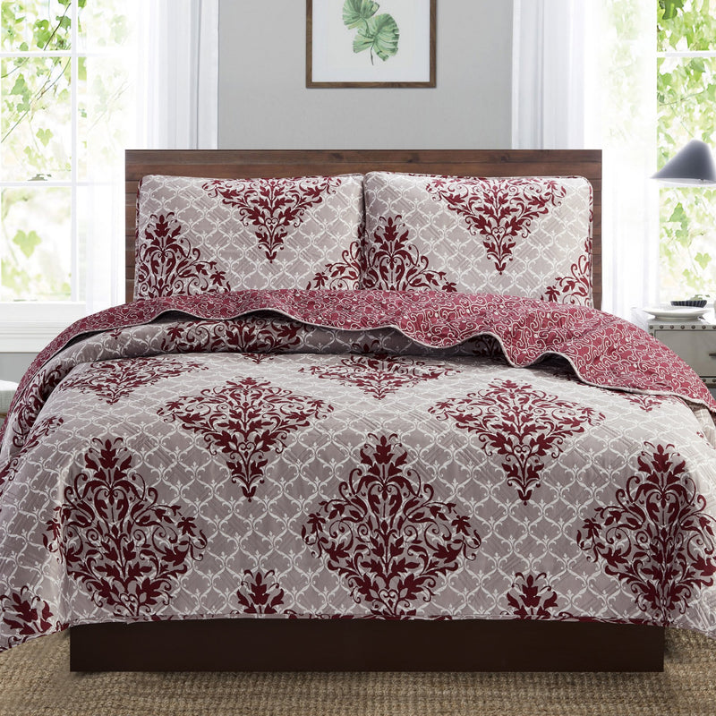 Maroon Juliet - Three Piece Quilt Set – HomeyOak